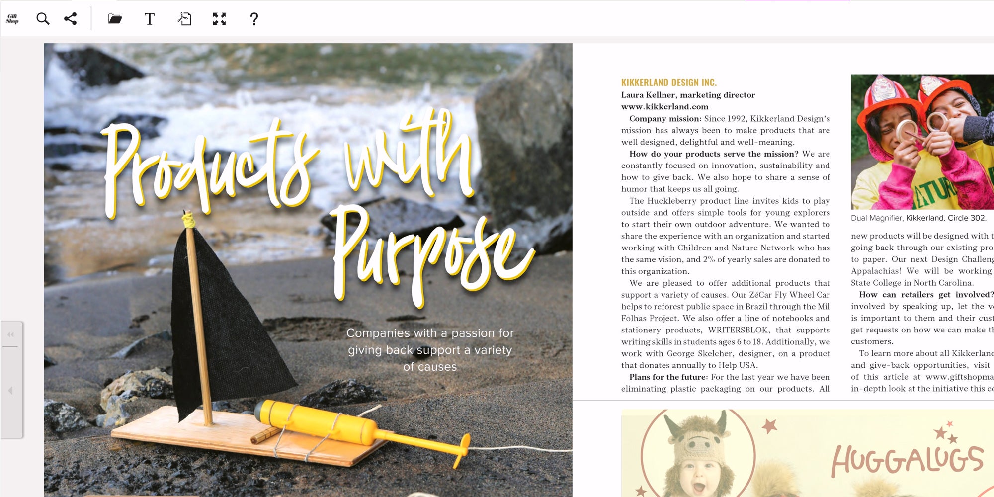 Gift Magazine article about products that give back – Kikkerland Design Inc