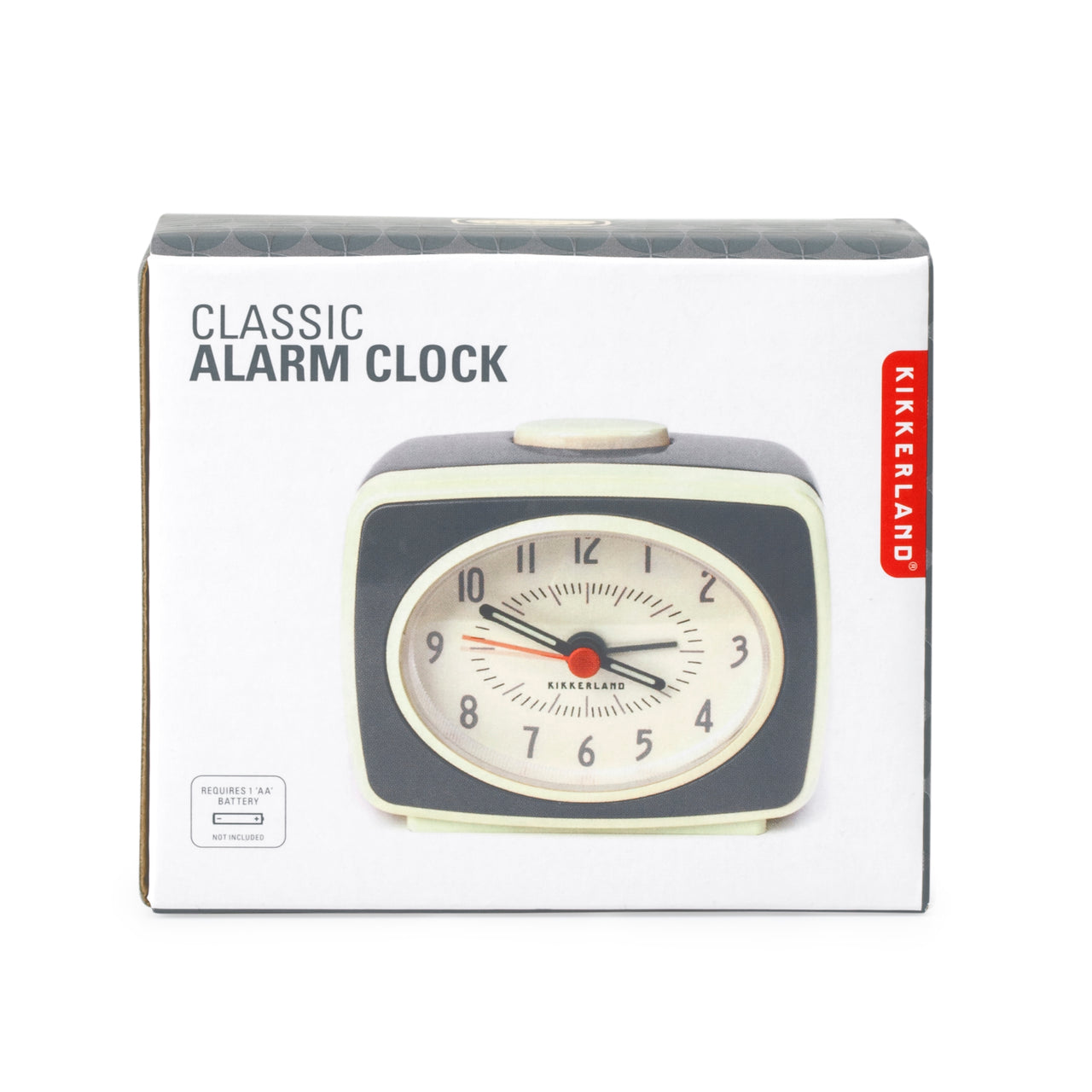 Grey Classic Alarm Clock – Kikkerland Design Inc