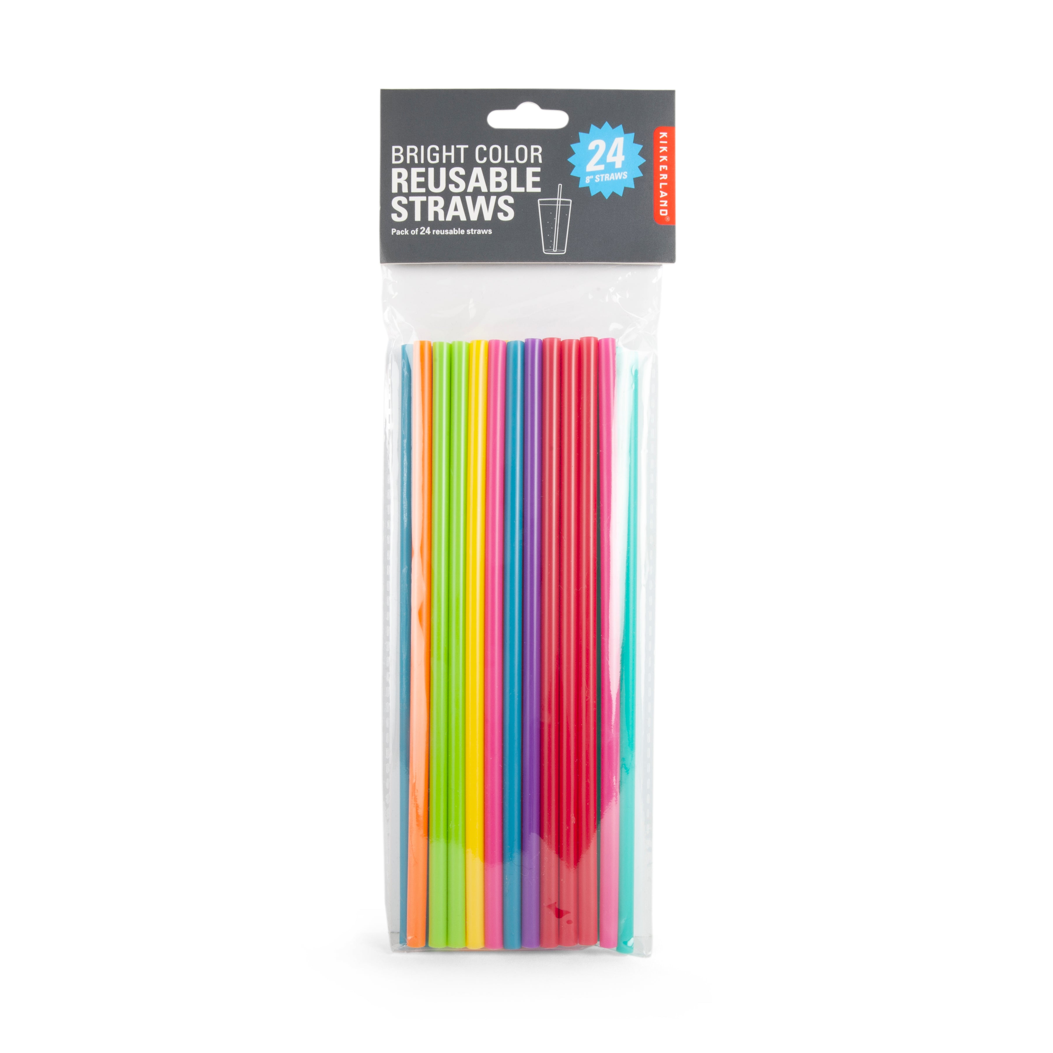 8” Bright Color Reusable Straws – Kikkerland Design Inc