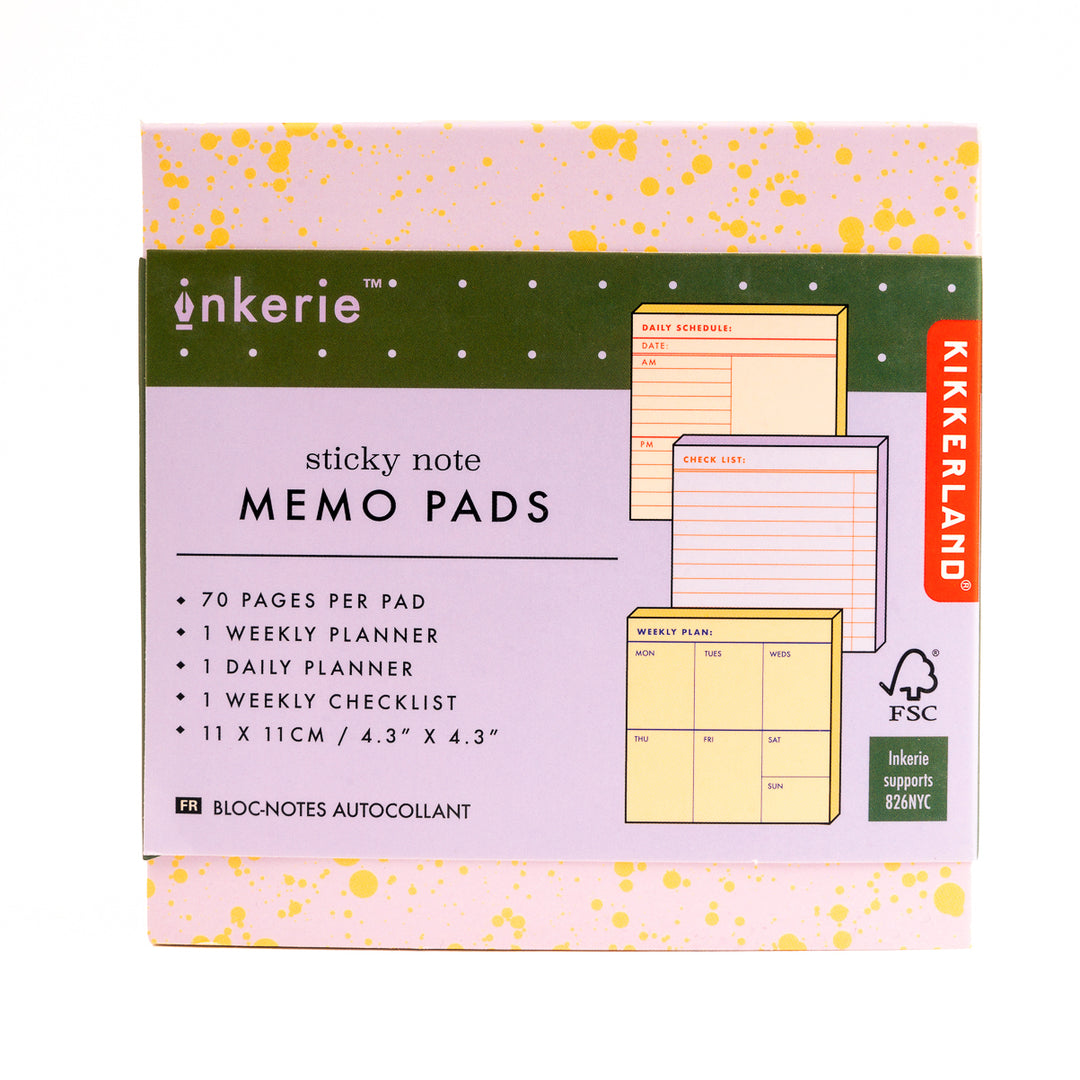 Inkerie Set of 3 Sticky Note Memo Pads – Kikkerland Design Inc