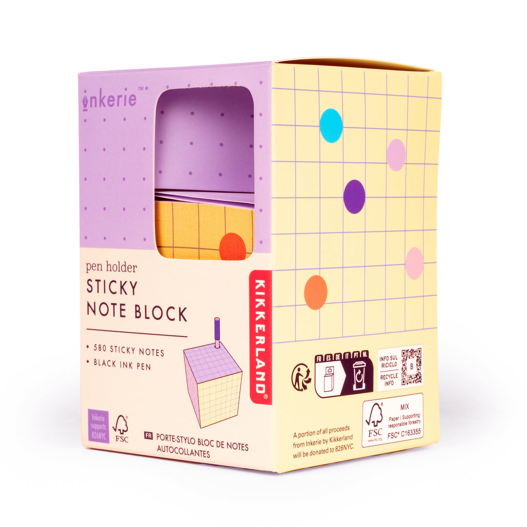 Pen Holder Sticky Note Block – Kikkerland Design Inc