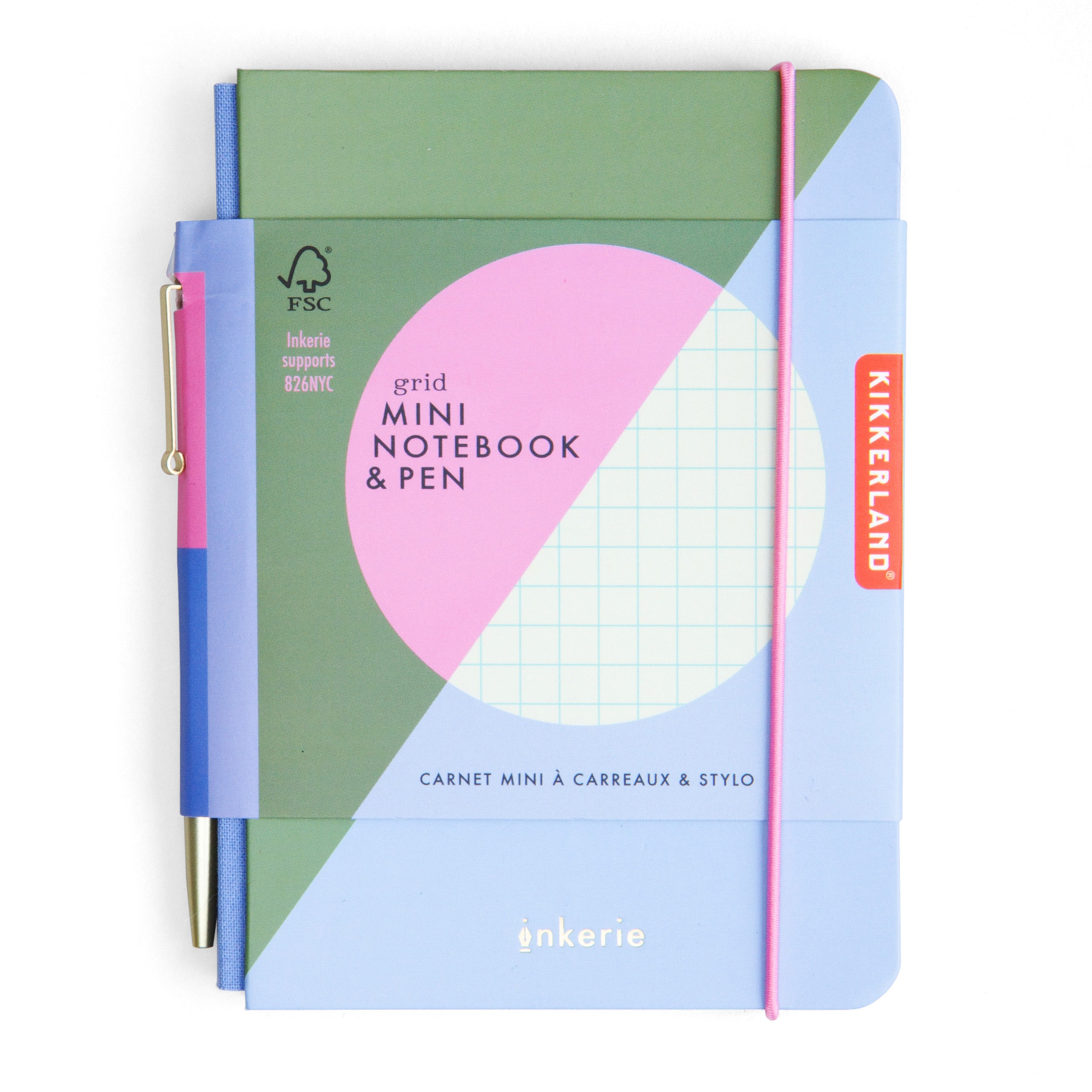 Inkerie Grid Mini Notebook & Pen – Kikkerland Design Inc