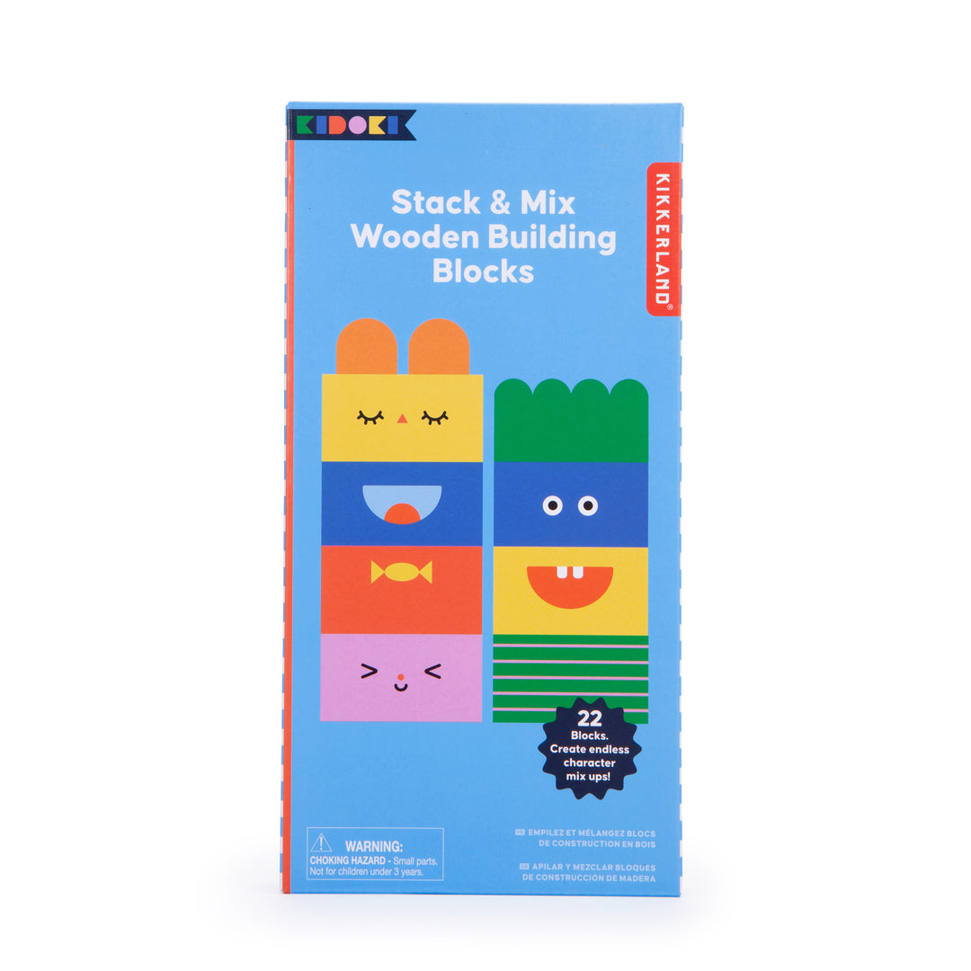Kidoki Stack & Mix Wooden Building Blocks – Kikkerland Design Inc