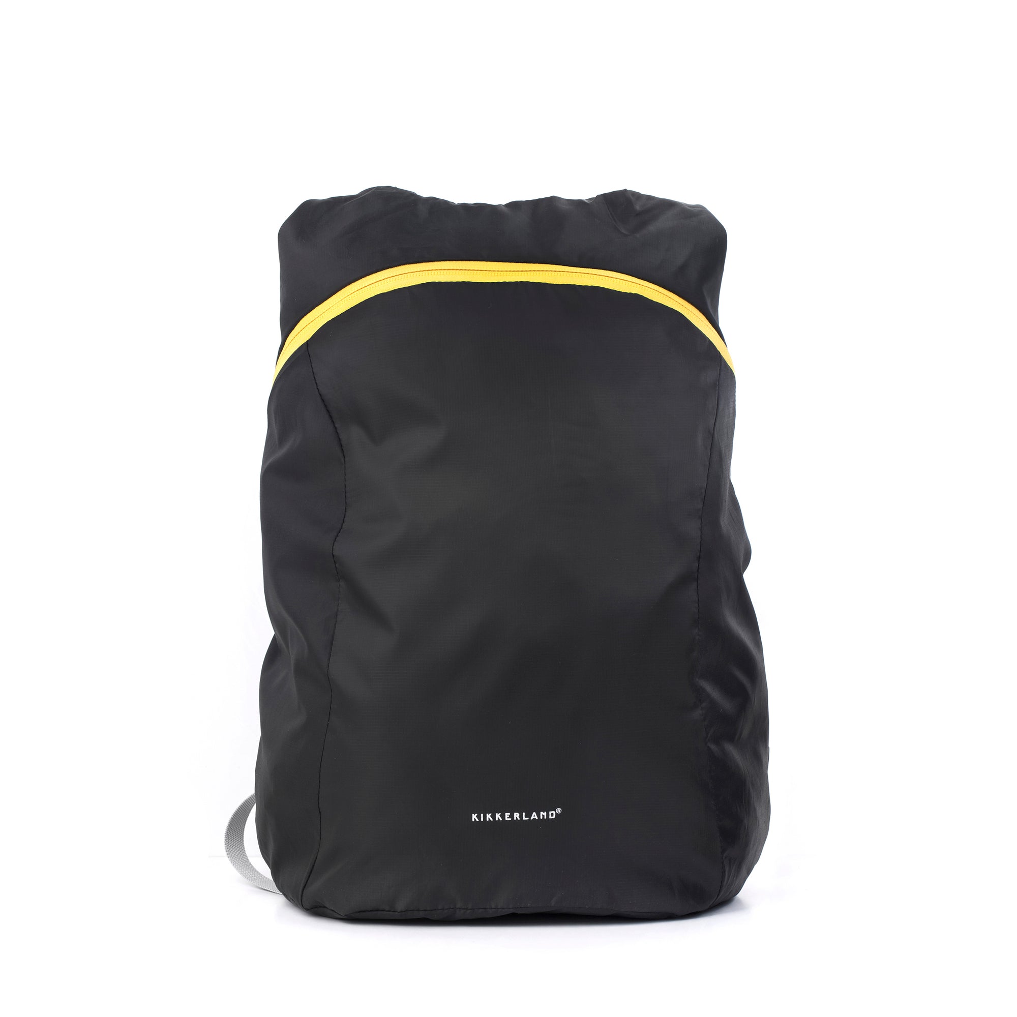 Packable Black/Yellow Compact Backpack for Travel — Kikkerland Design Inc
