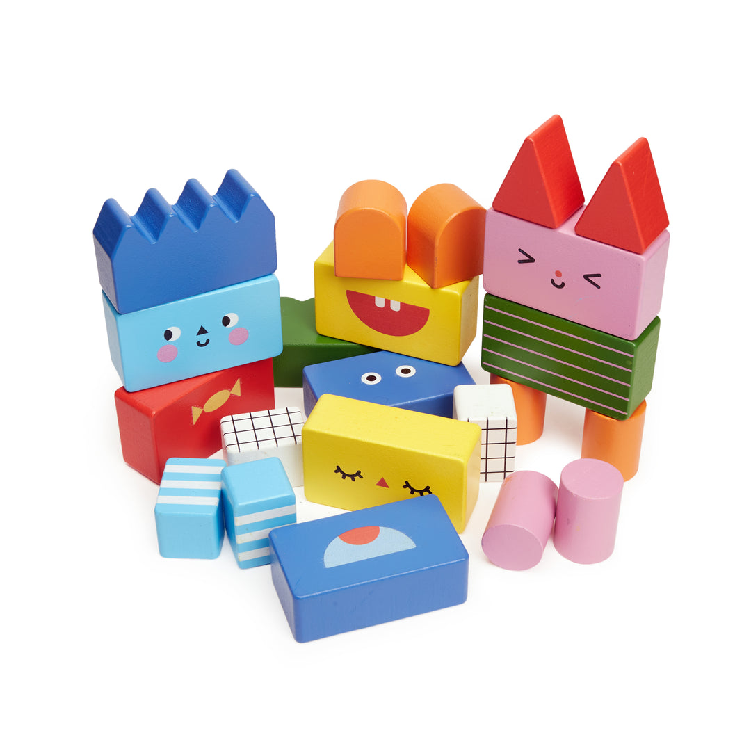 Kidoki Stack & Mix Wooden Building Blocks – Kikkerland Design Inc