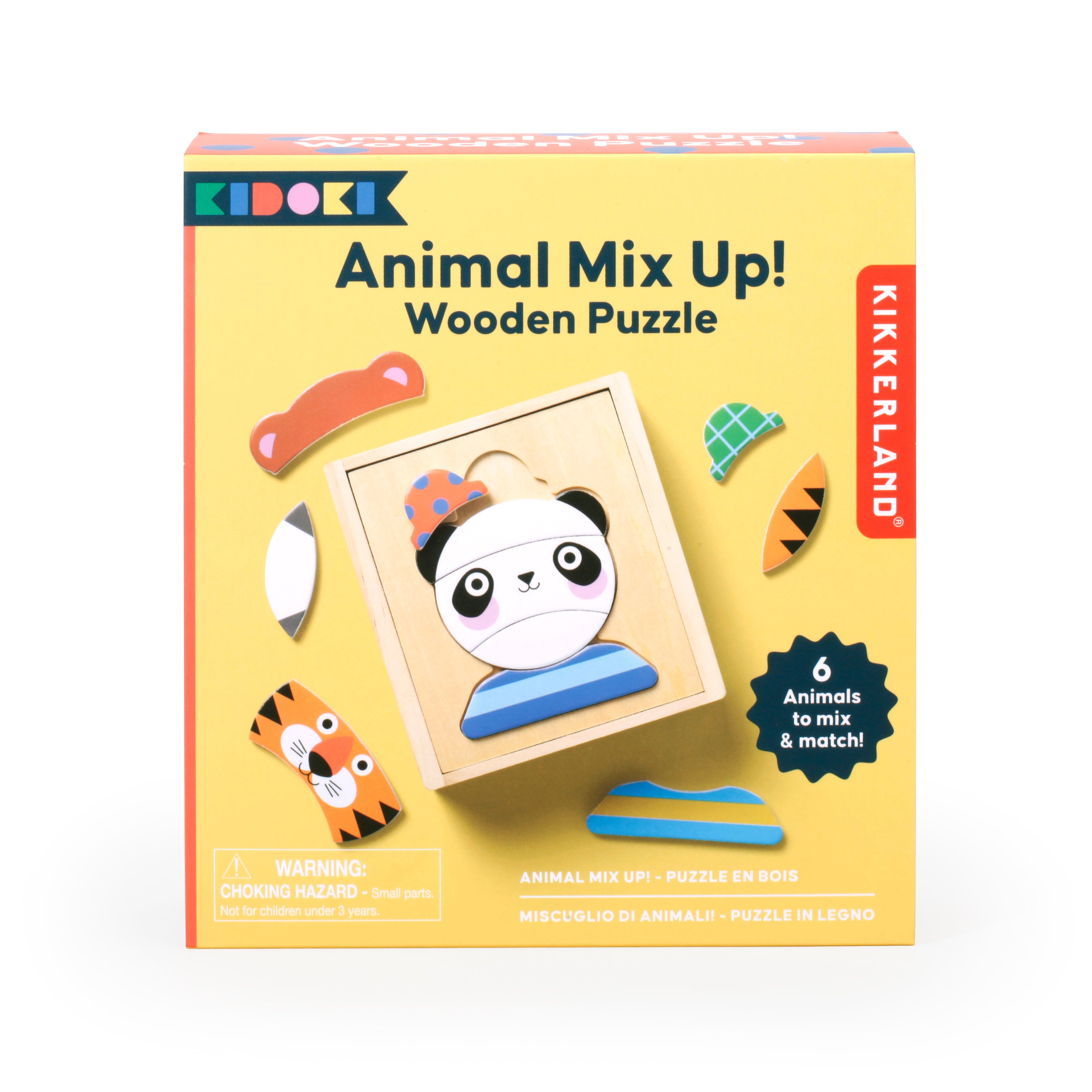 Kidoki Animal Mix Up! Wooden Puzzle – Kikkerland Design Inc